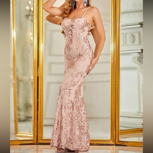 Dresses | Luxe Mermaid Hem Formal Party Bridesmaids Wedding Sequins ...